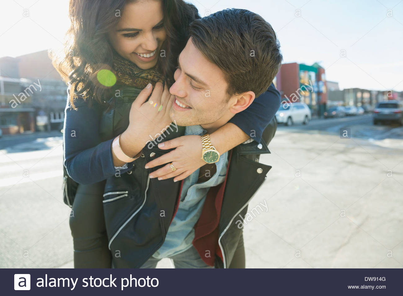 Man arm around woman group hi-res stock photography and images - Alamy