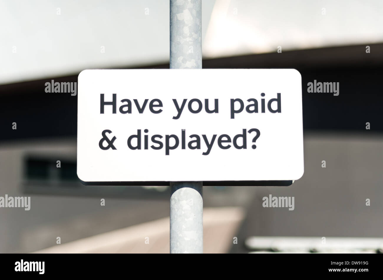 Pay and display carpark sign Stock Photo - Alamy