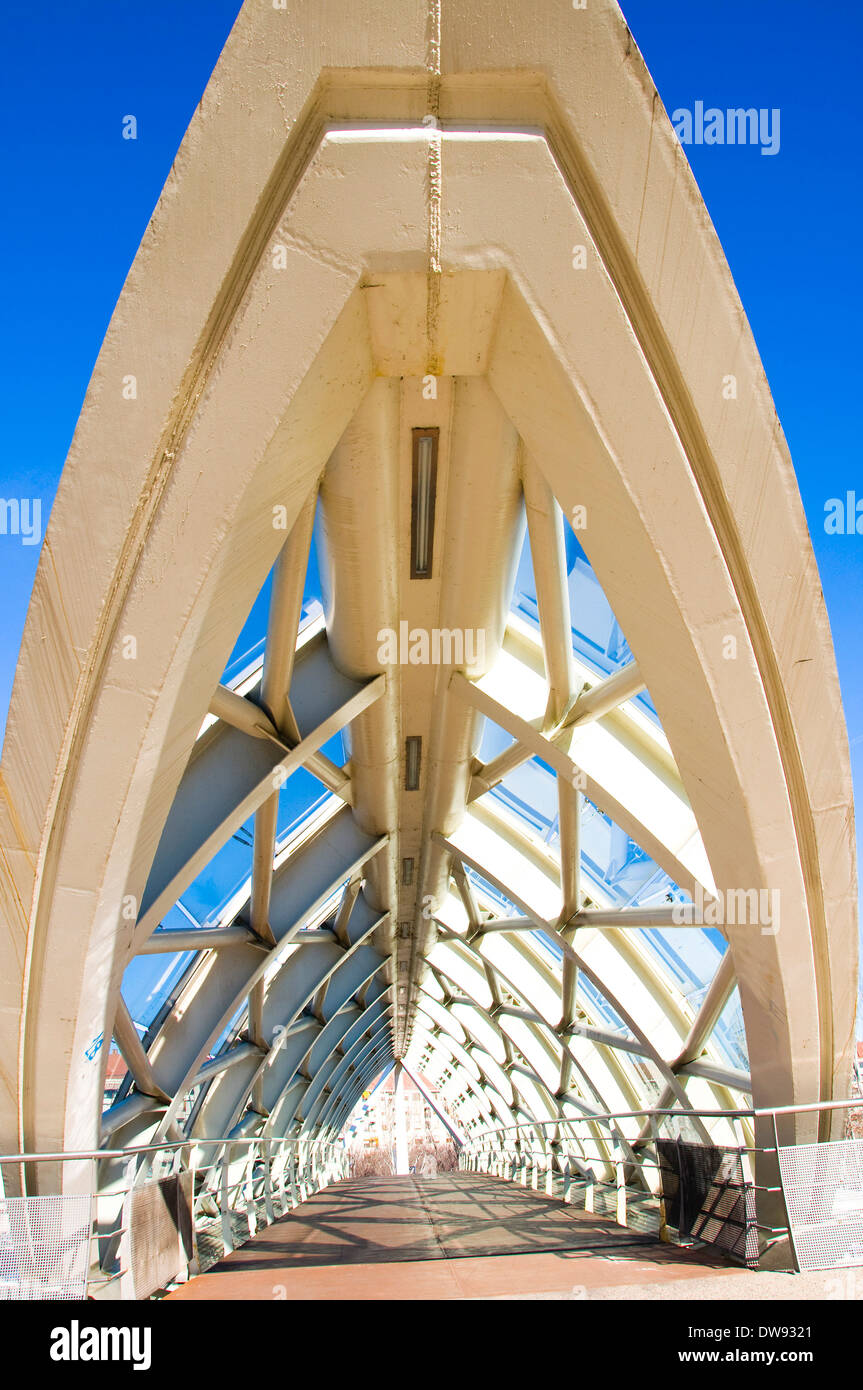 Modern bridge made of iron and glass Stock Photo - Alamy
