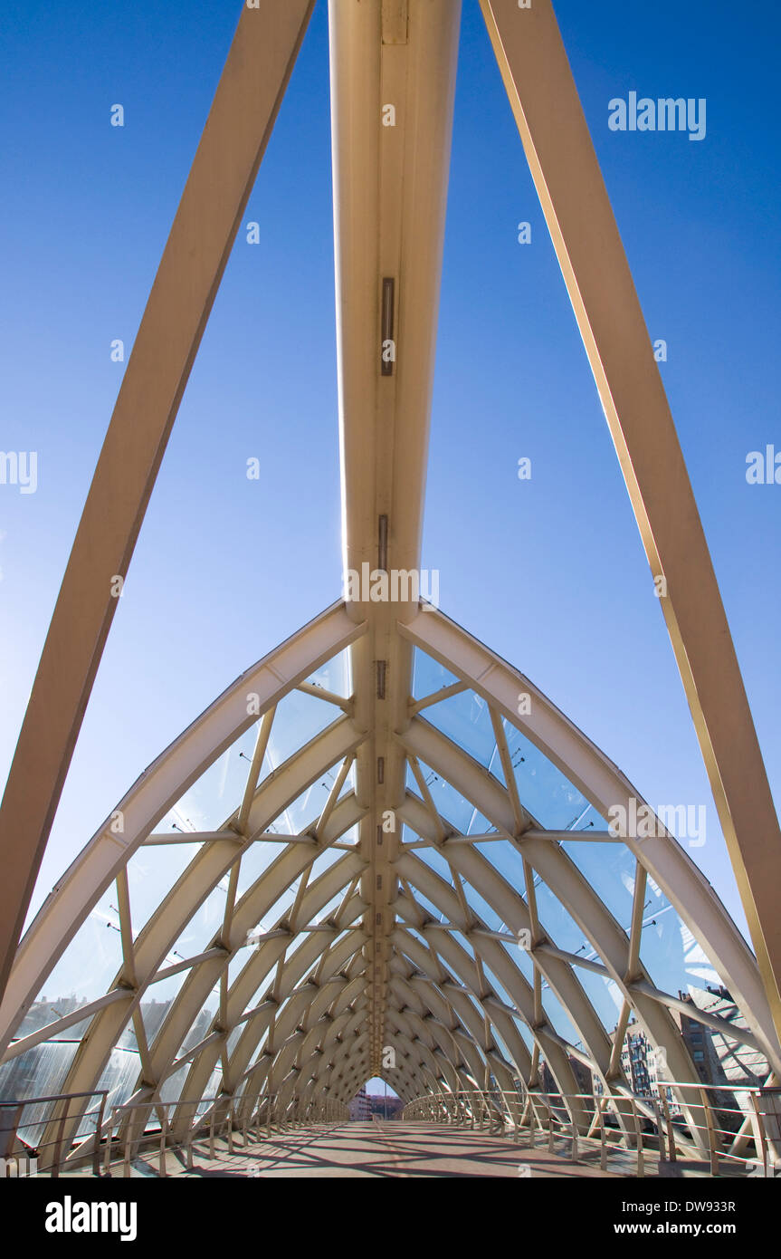 Modern bridge made of iron and glass Stock Photo - Alamy