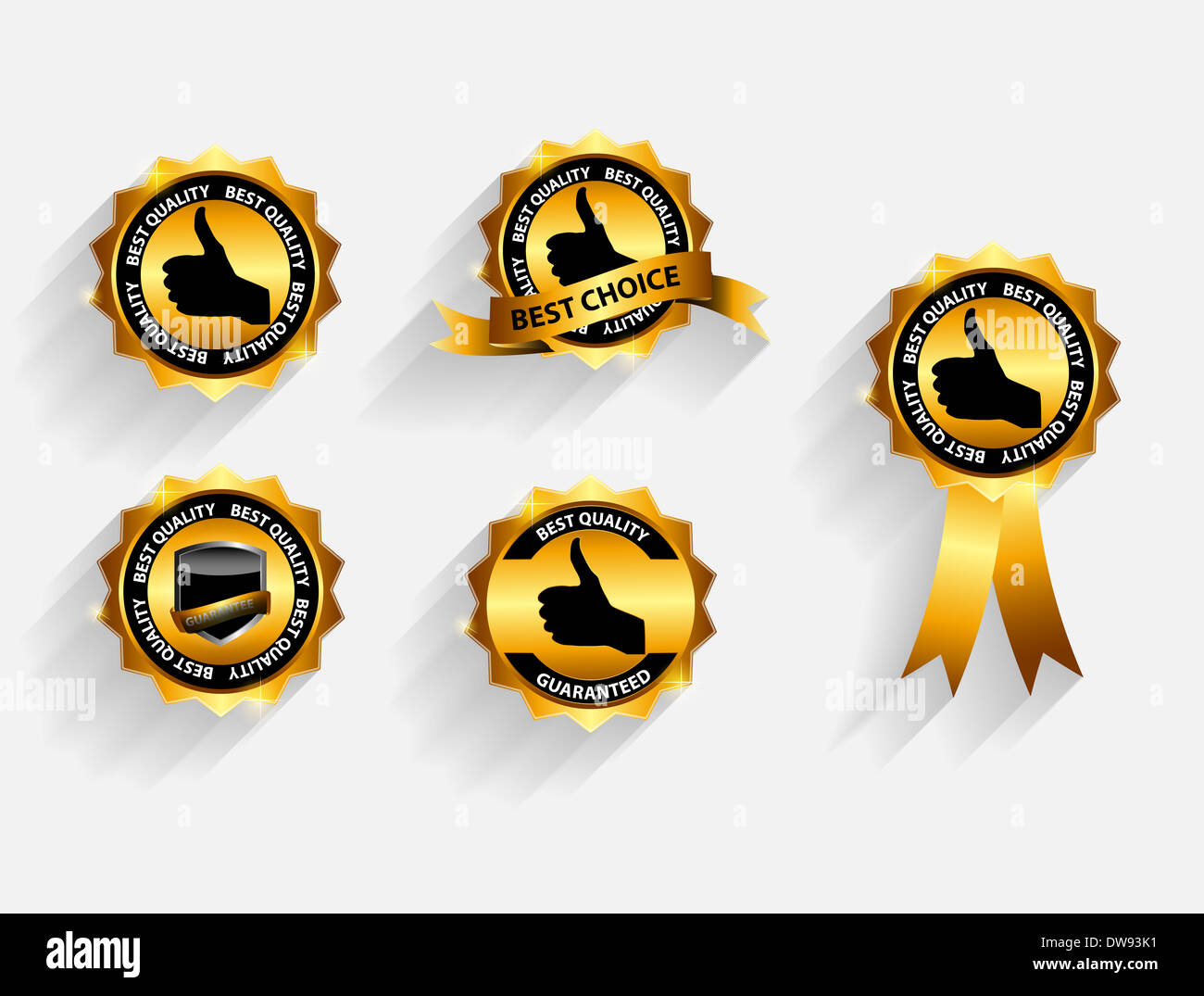 Gold Label Sign Template Vector Illustration Stock Photo - Alamy