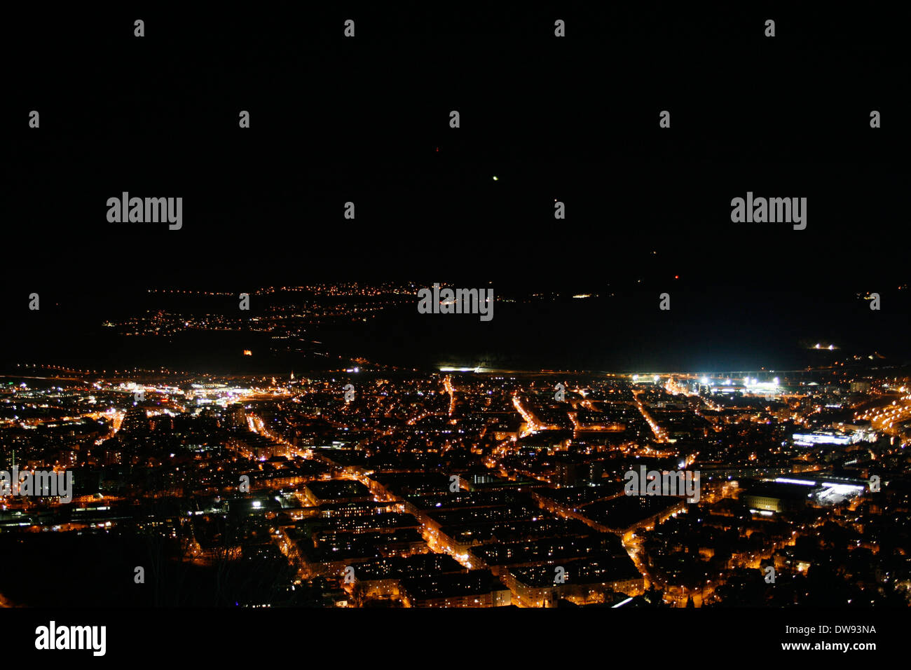 view over Innsbruck by Night Stock Photo - Alamy