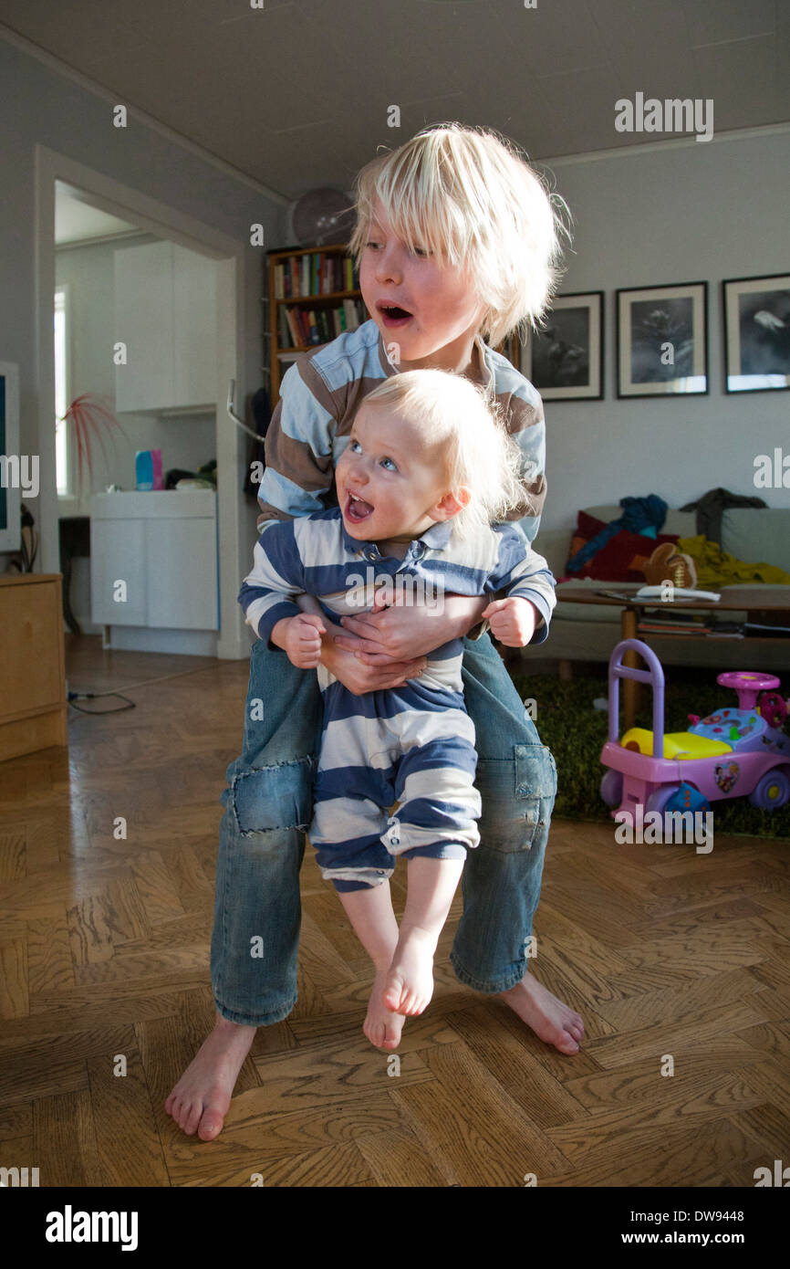 Two children playing Stock Photo - Alamy