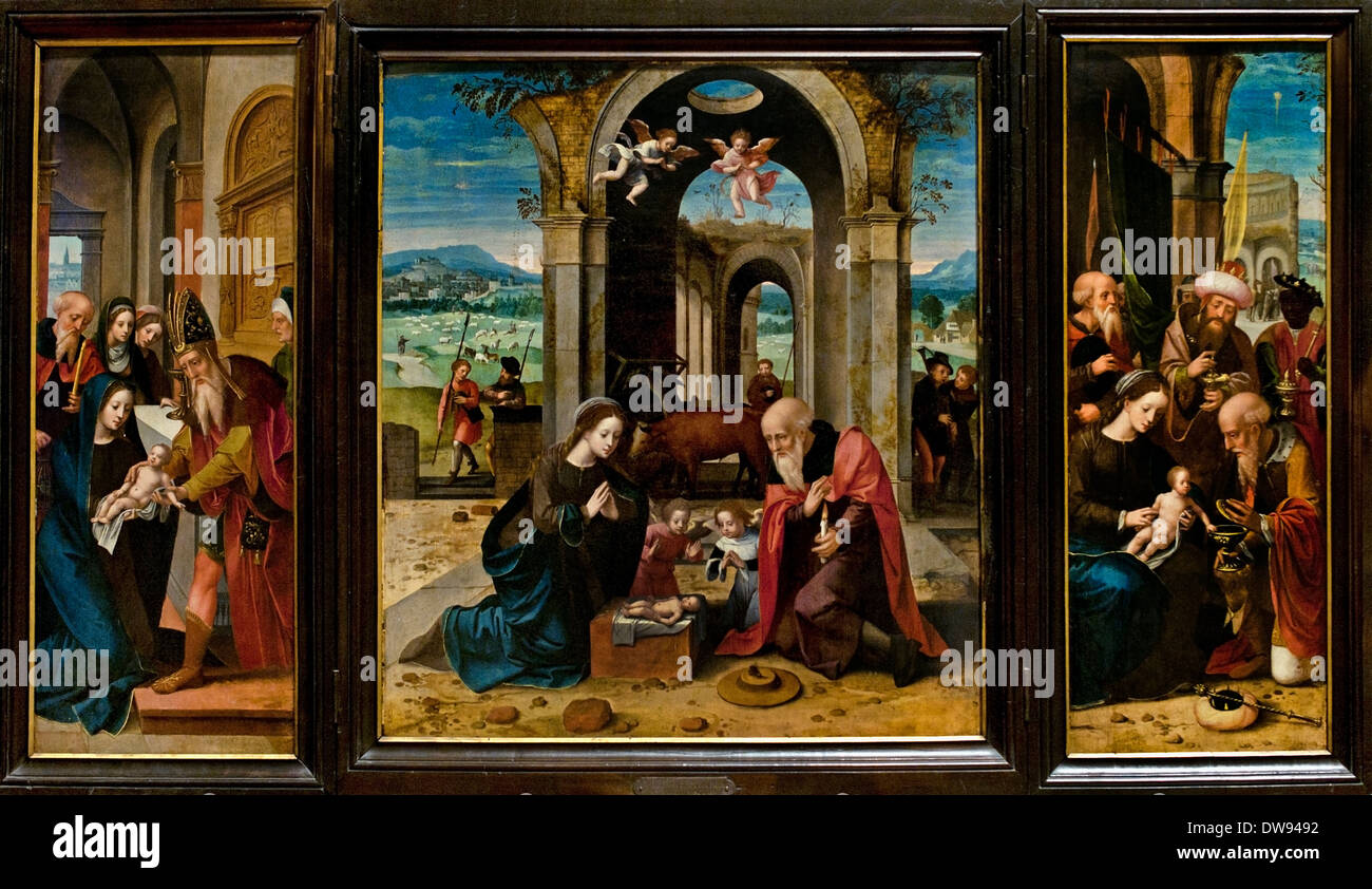 Triptych, Nativity, German Germany, Dutch Netherlands, France French ...
