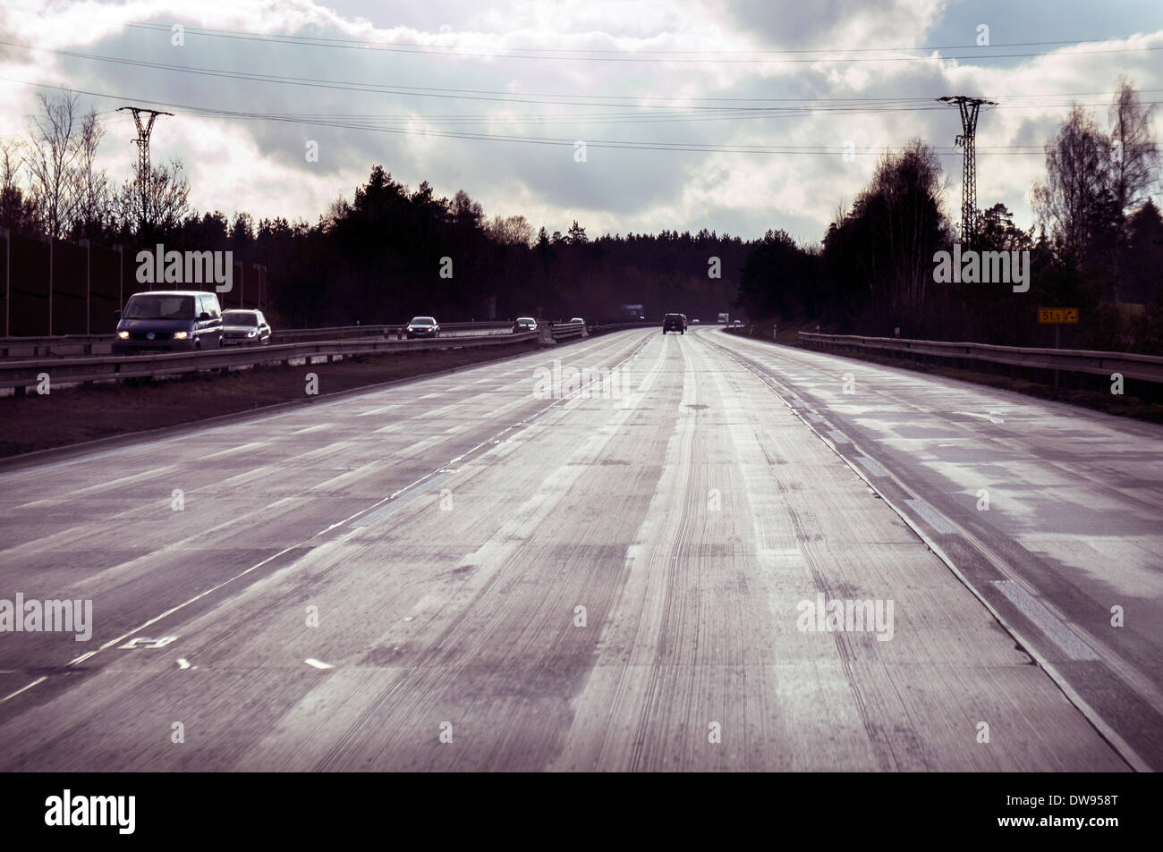 D1 motorway, highway, modernization, surface, reconstruction Stock ...