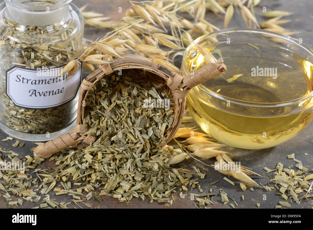 Oat straw tea Stock Photo - Alamy