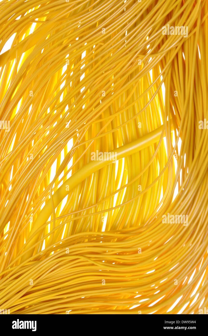 Abstract design internet network, yellow cables Stock Photo - Alamy