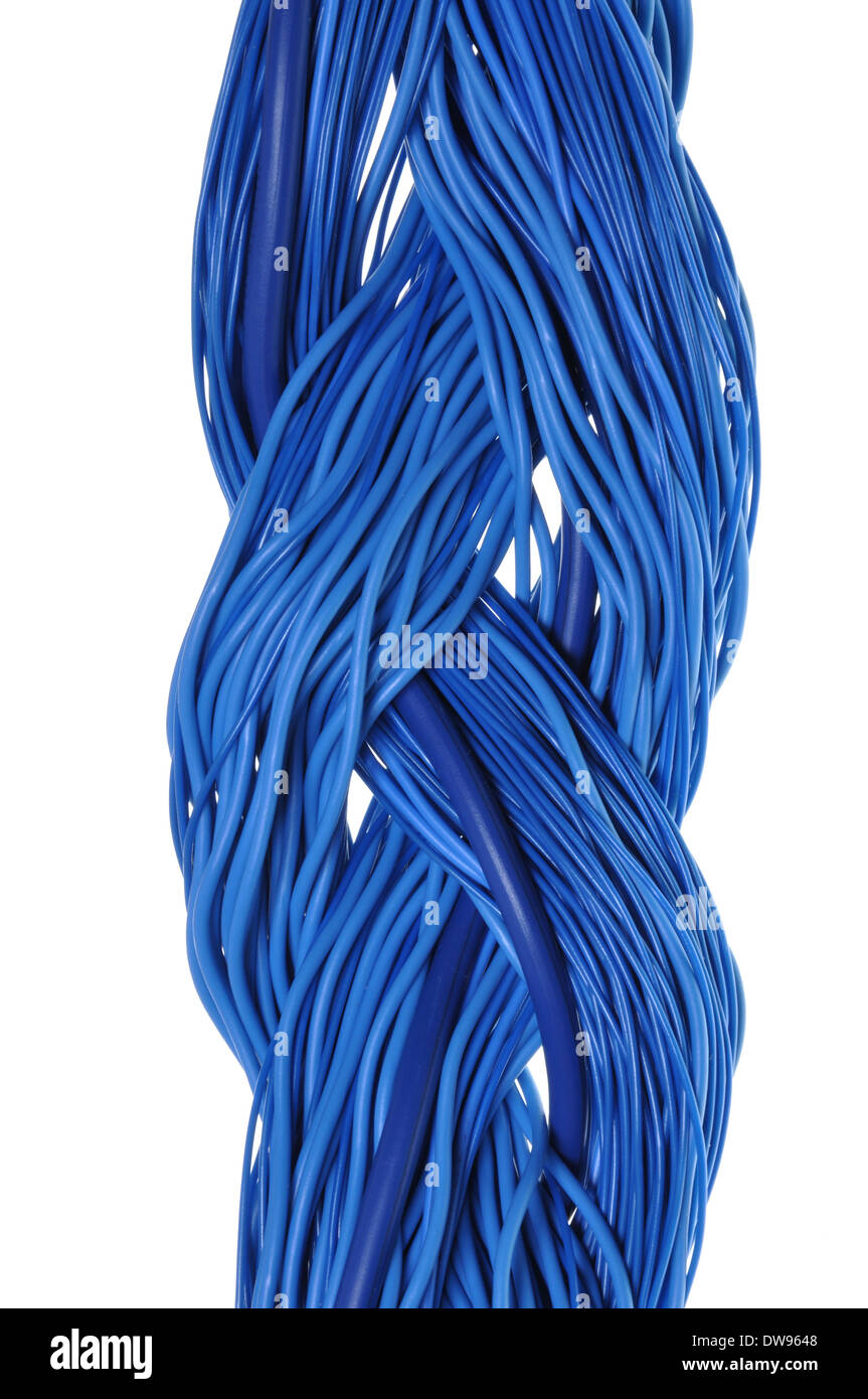 Abstract design internet network, blue cables Stock Photo - Alamy