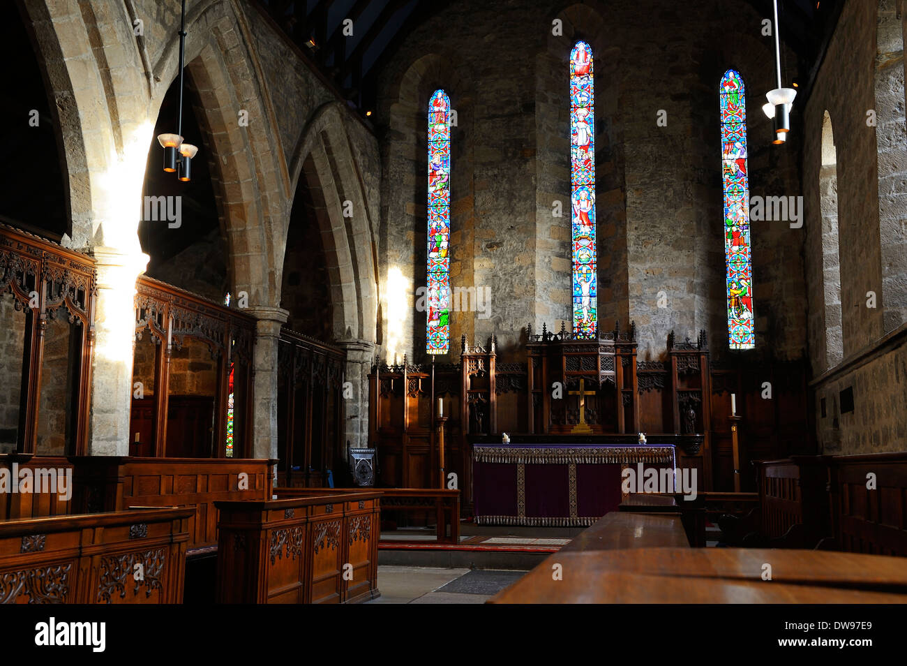 Interior of St Andrew's Church, Corbridge, Northumberland, England ...