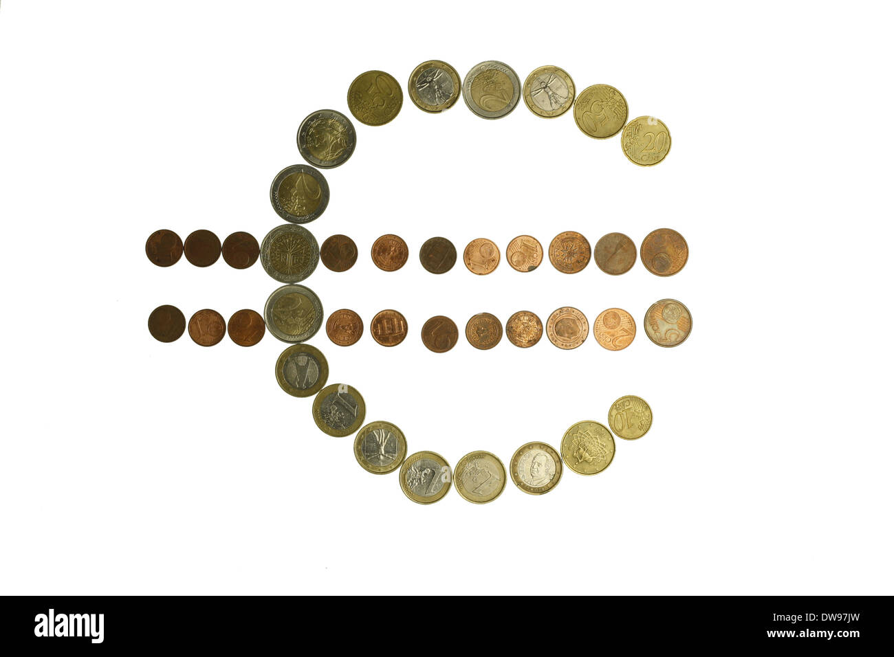 euro symbol over white background with clipping path Stock Photo - Alamy