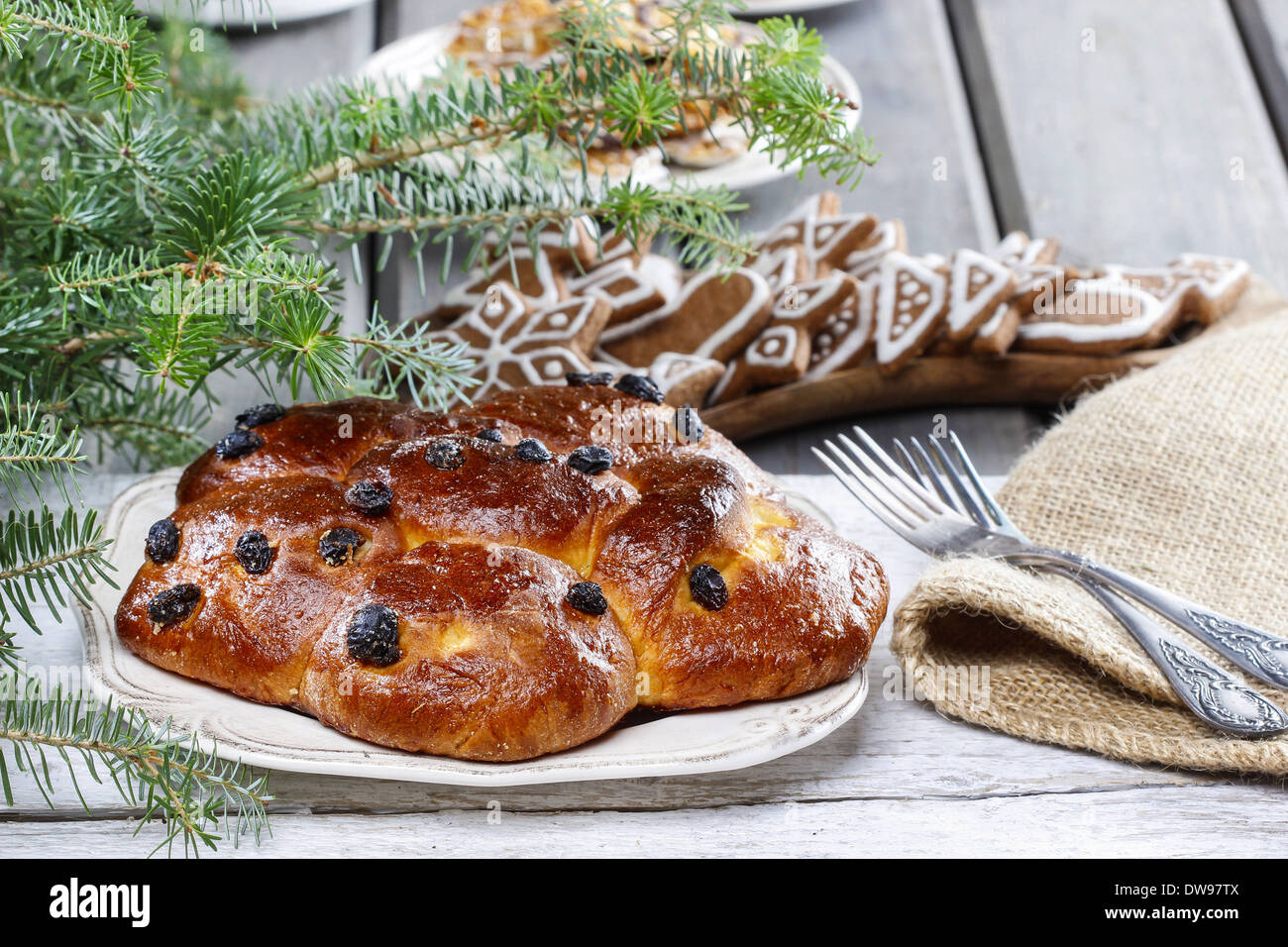 Traditional christmas bread served commonly in many ...