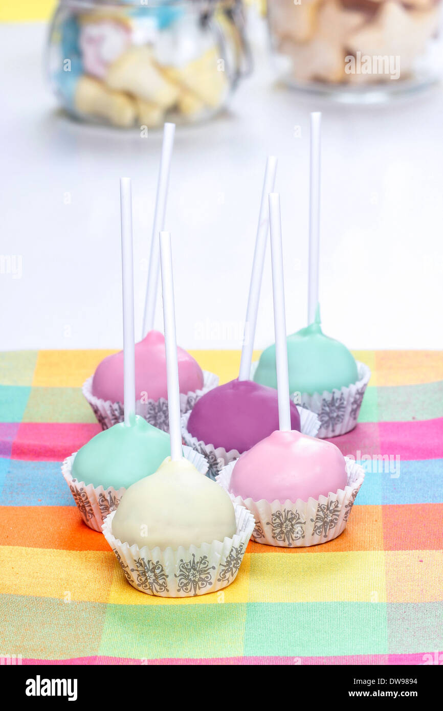 Colorful cake pops, birthday partyColorful cake pops, birthday party ...