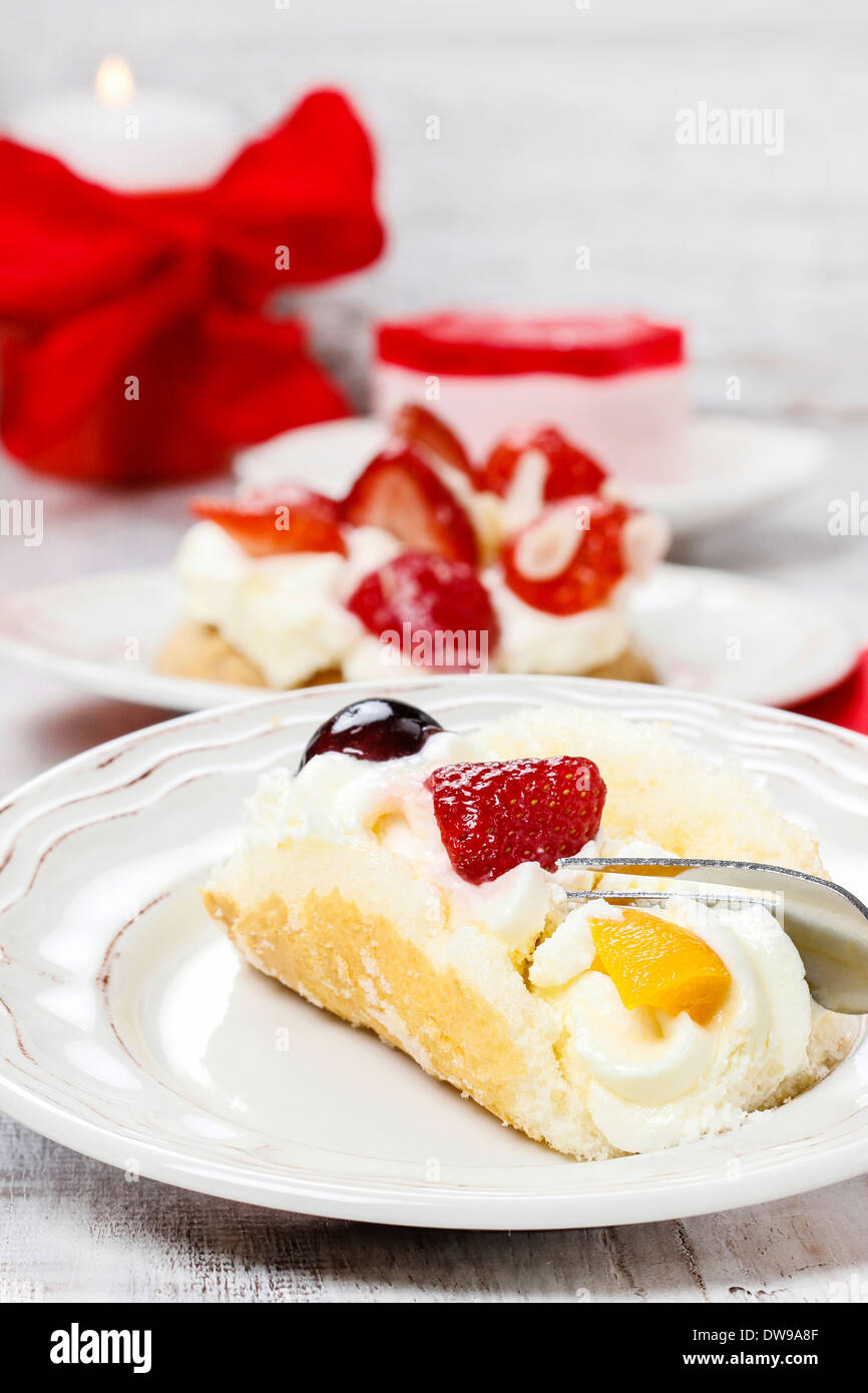 Sponge roll with fresh fruitsSponge roll with fresh fruits Stock Photo ...