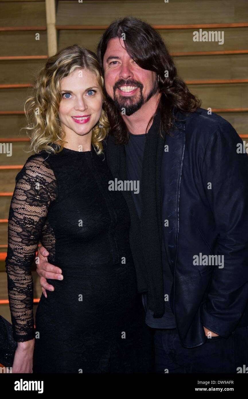 DAVE GROHL & WIFE JORDYN BLUM 2014 VANITY FAIR LOS ANGELES USA 03 March ...