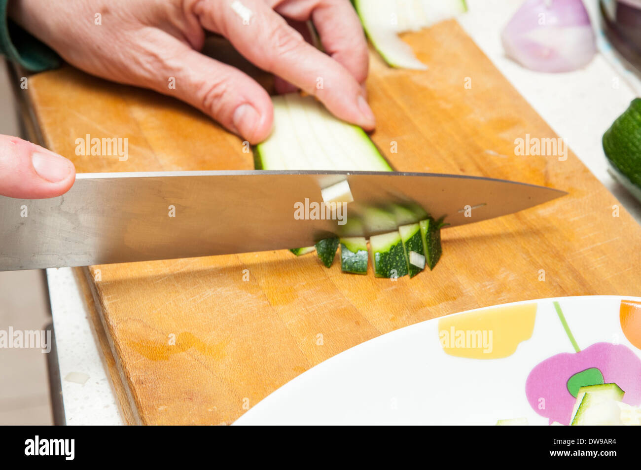 cook cucumber cut into small pieces Stock Photo - Alamy