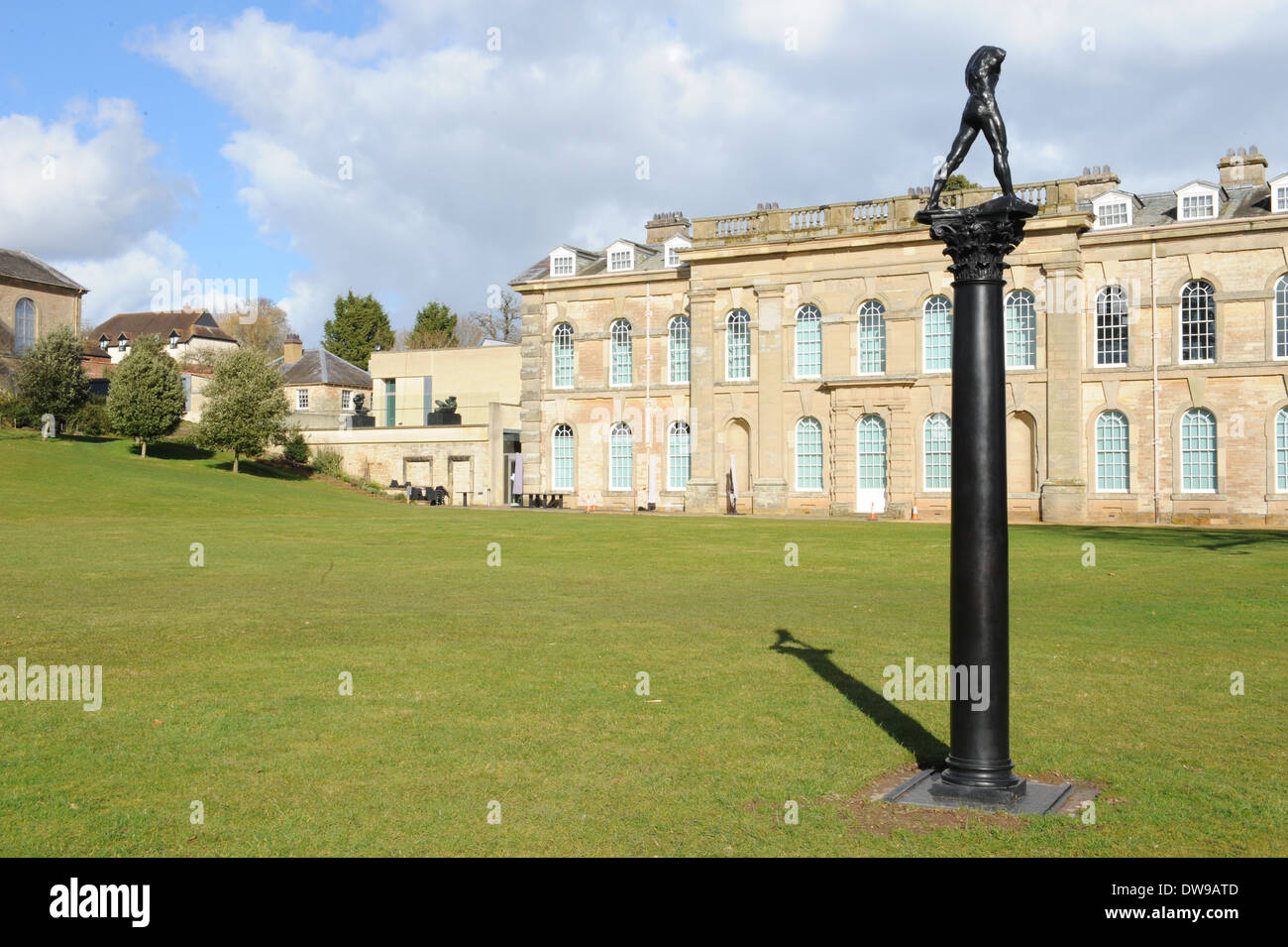 Rodin sculpture: Walking Man, on a Column Bronze Sculpture Stock Photo ...