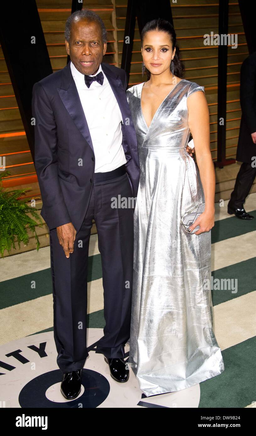 SIDNEY POITIER & SYDNEY TAMIIA POITIER 2014 VANITY FAIR LOS ANGELES USA ...