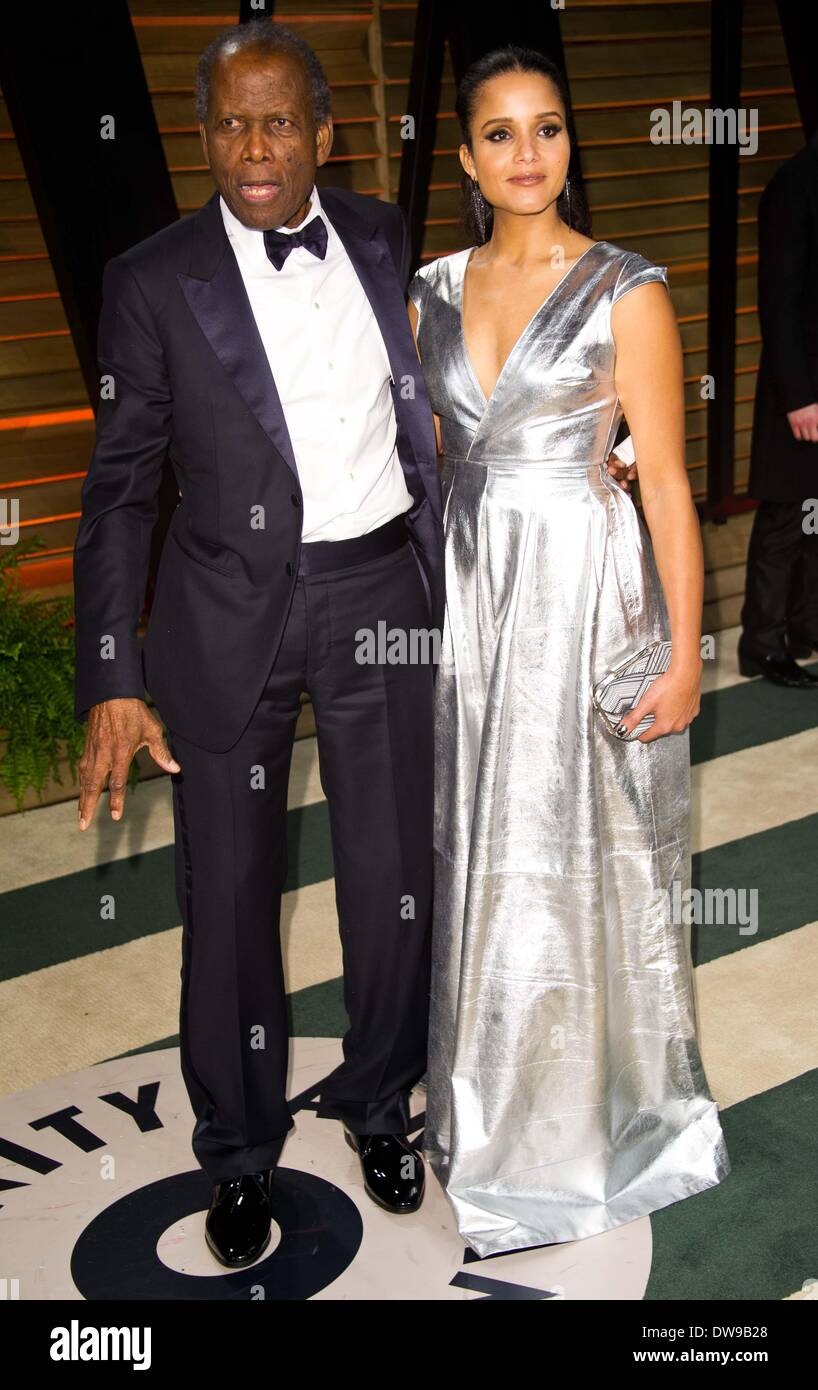 SIDNEY POITIER & SYDNEY TAMIIA POITIER 2014 VANITY FAIR LOS ANGELES USA ...