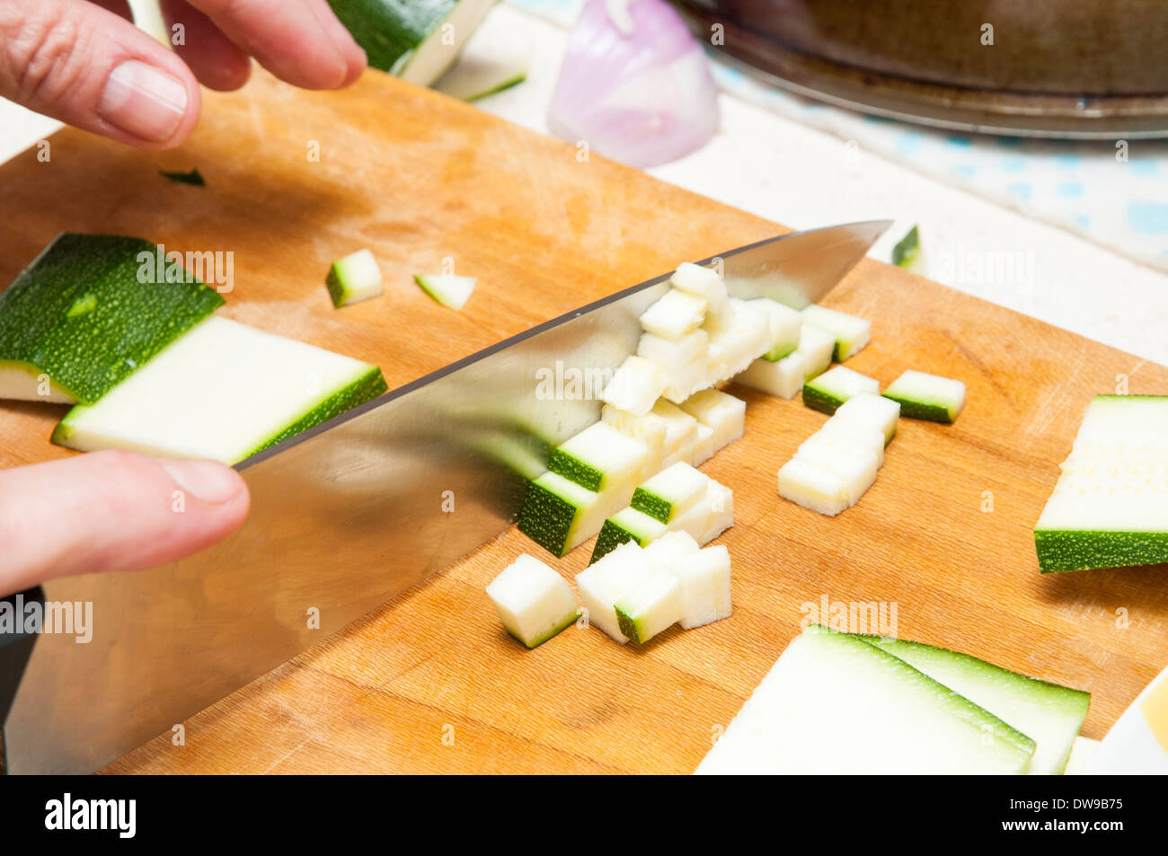 cook cucumber cut into small pieces Stock Photo - Alamy