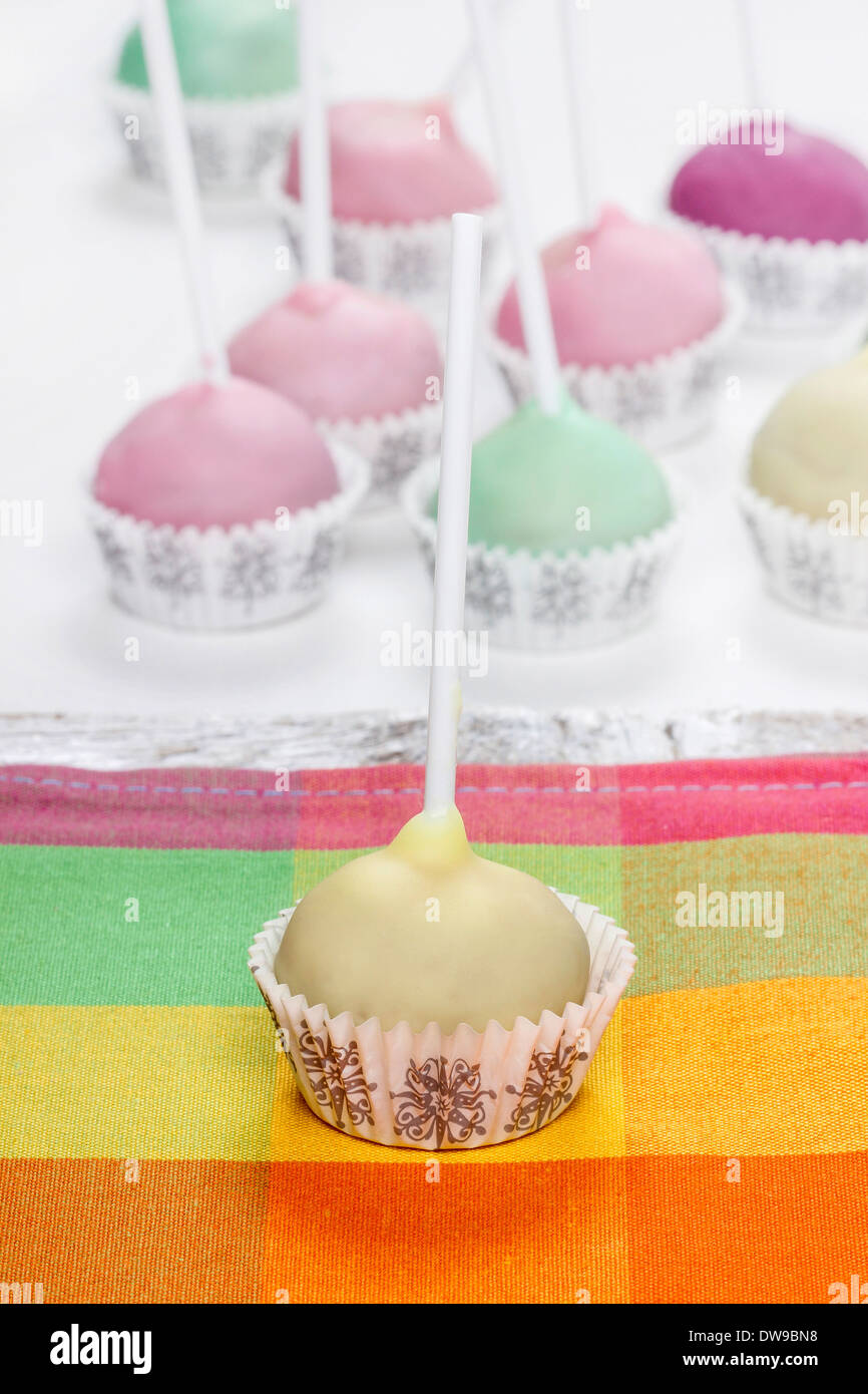 Colorful cake pops, birthday party Stock Photo - Alamy