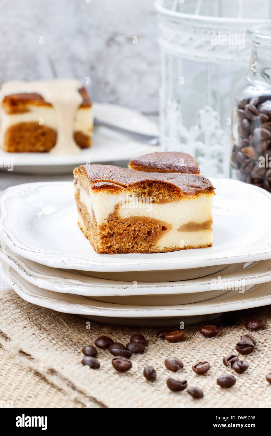 Piece of toffee and vanilla cakePiece of toffee and vanilla cake Stock ...