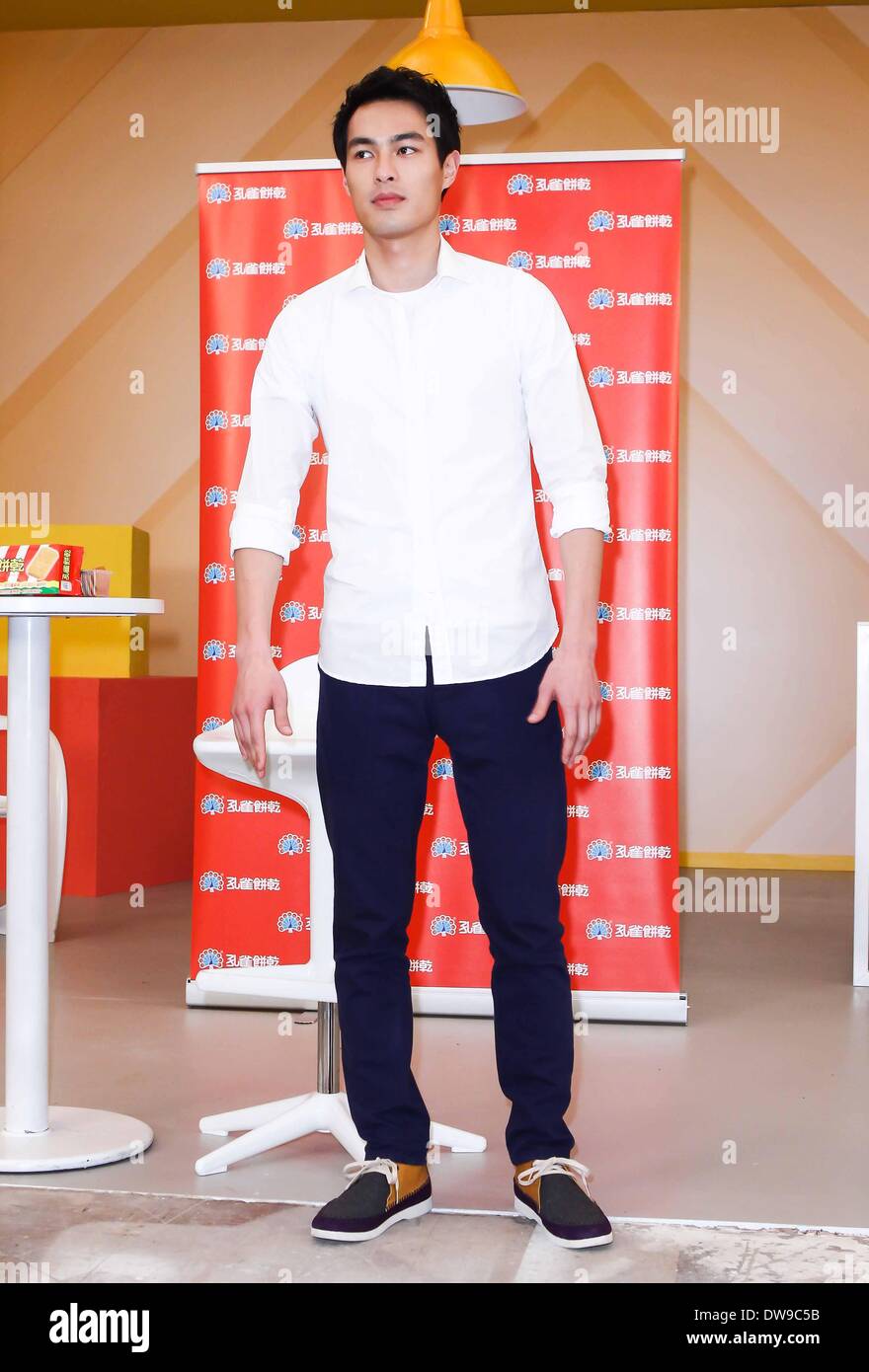 Taipei, China. 3rd Mar, 2014. Actor Tony Yang shoots commercial ad in ...
