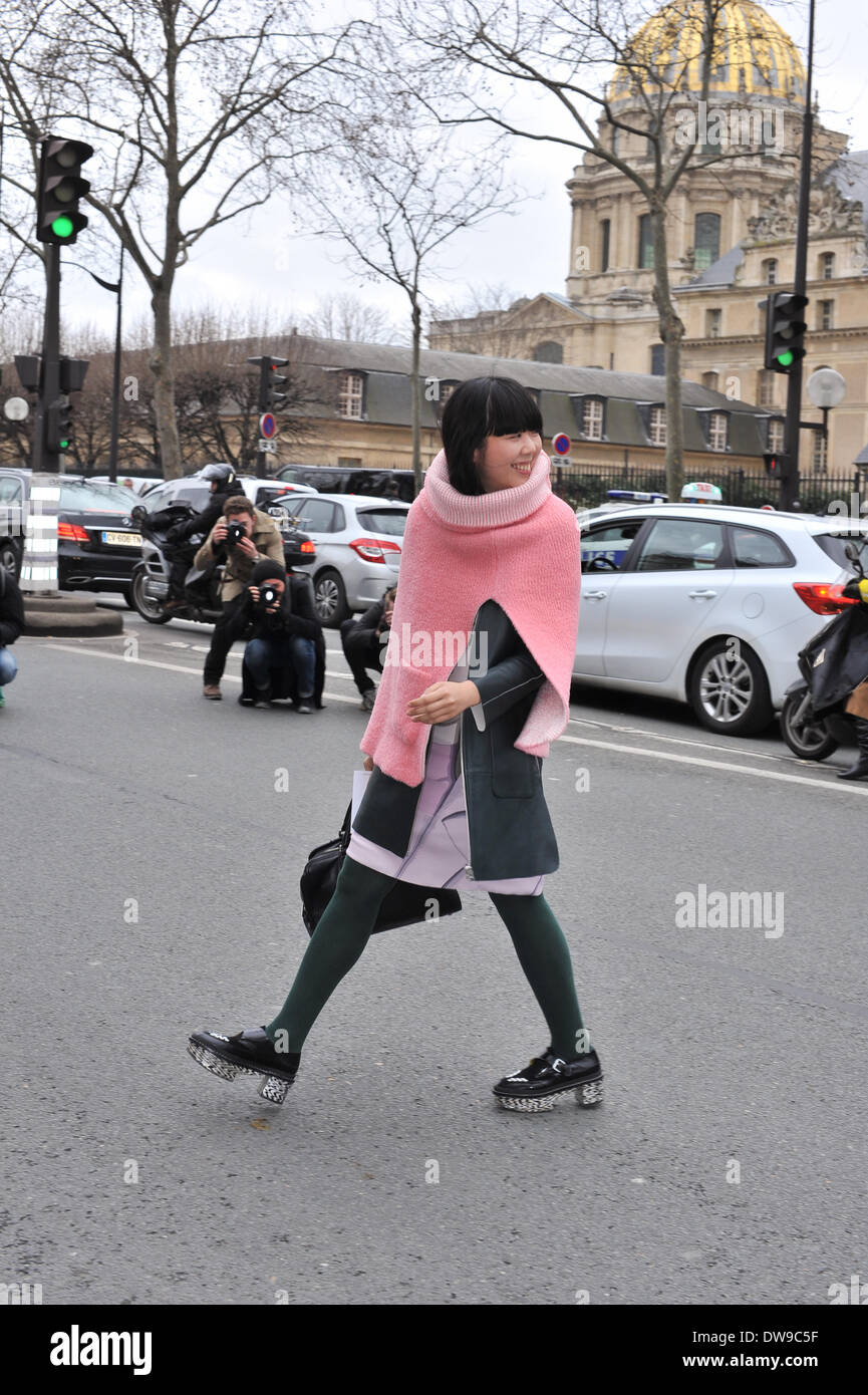 Susi Lau arriving at the Dior runway show during Paris Fashion Week - Feb 28, 2014 - Runway ...