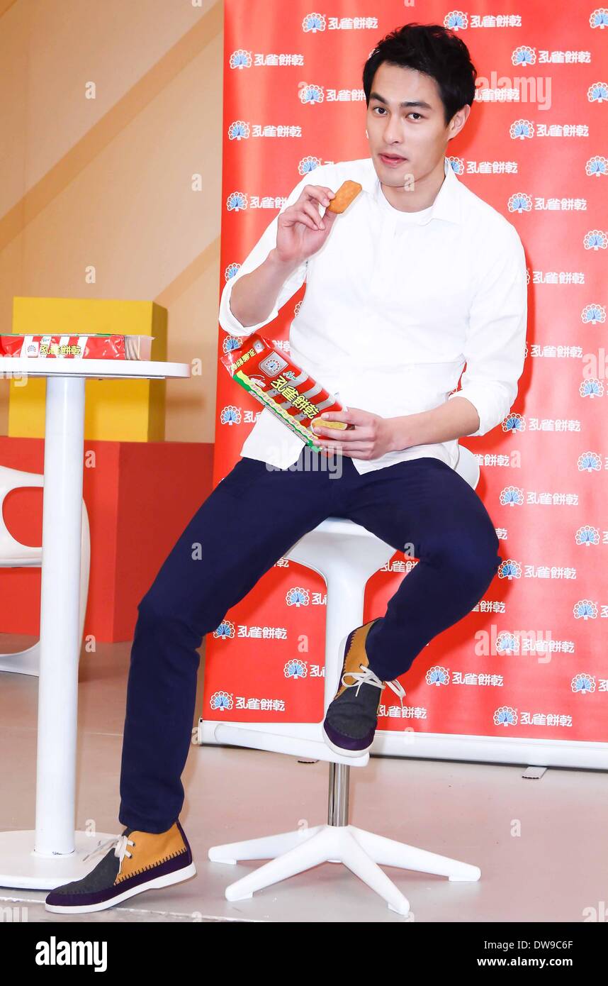 Taipei, China. 3rd Mar, 2014. Actor Tony Yang shoots commercial ad in ...