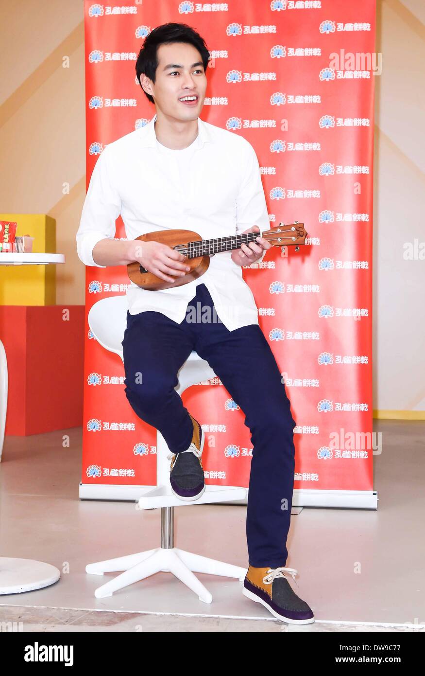 Taipei, China. 3rd Mar, 2014. Actor Tony Yang shoots commercial ad in ...
