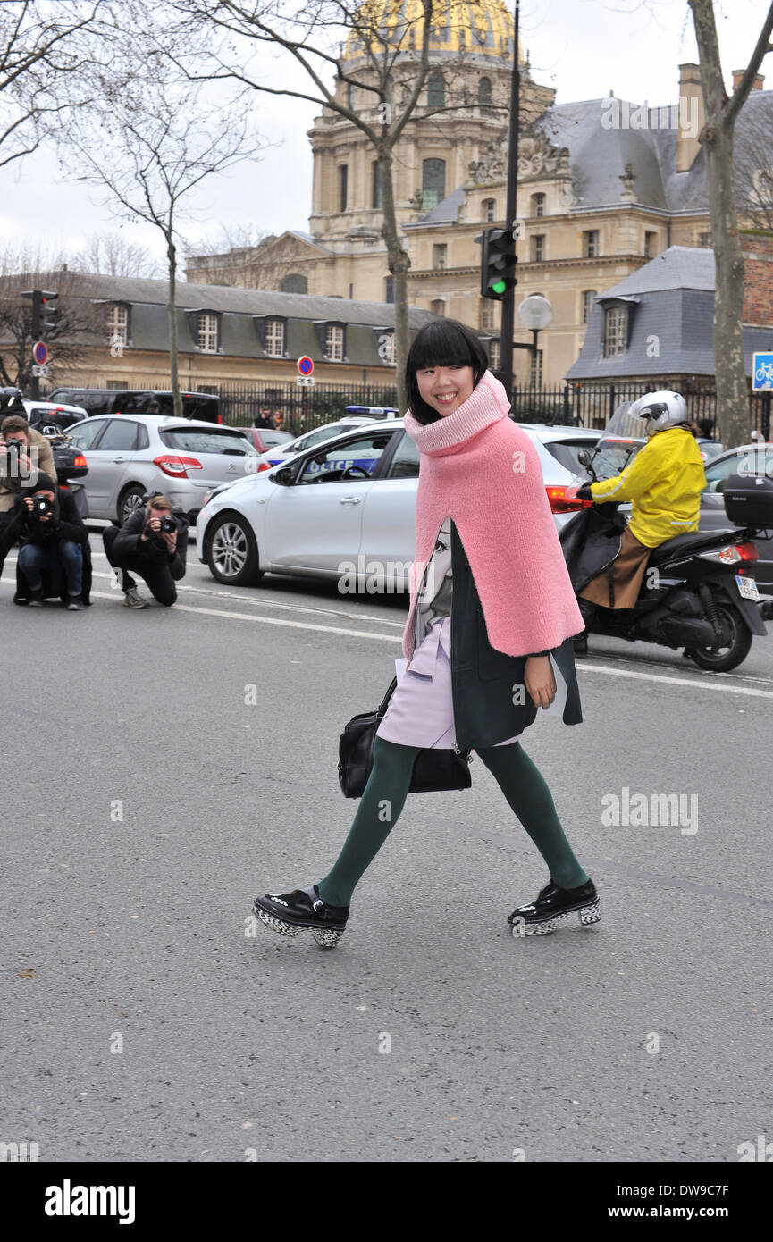 Susi Lau arriving at the Dior runway show during Paris Fashion Week - Feb 28, 2014 - Runway ...
