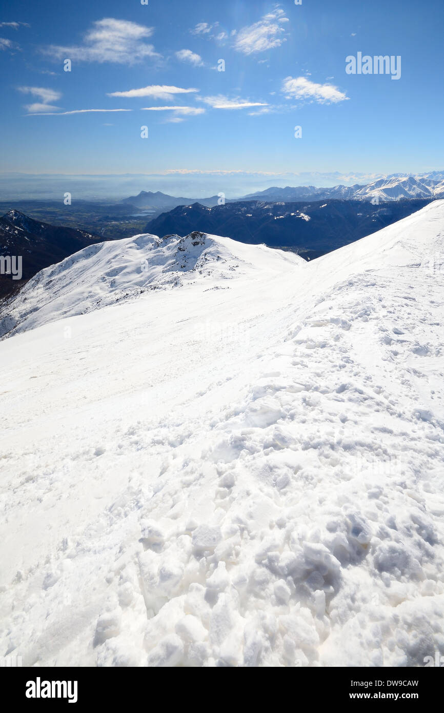 Aerial view from the top of the mountain in wonderful alpine scenery ...