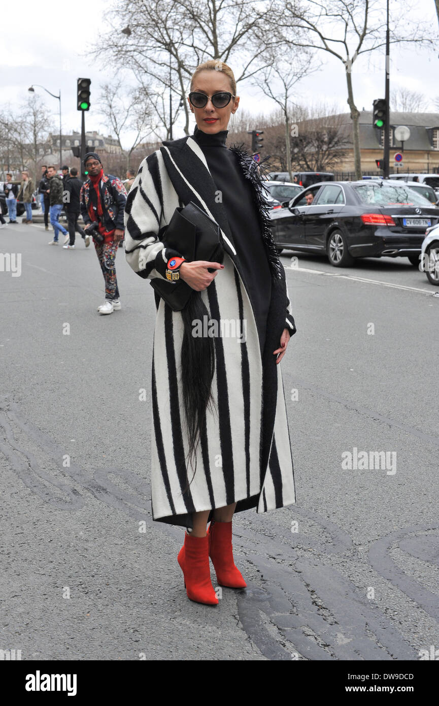 Elina Halimi arriving at the Dior runway show during Paris Fashion Week - Feb 28, 2014 - Runway ...