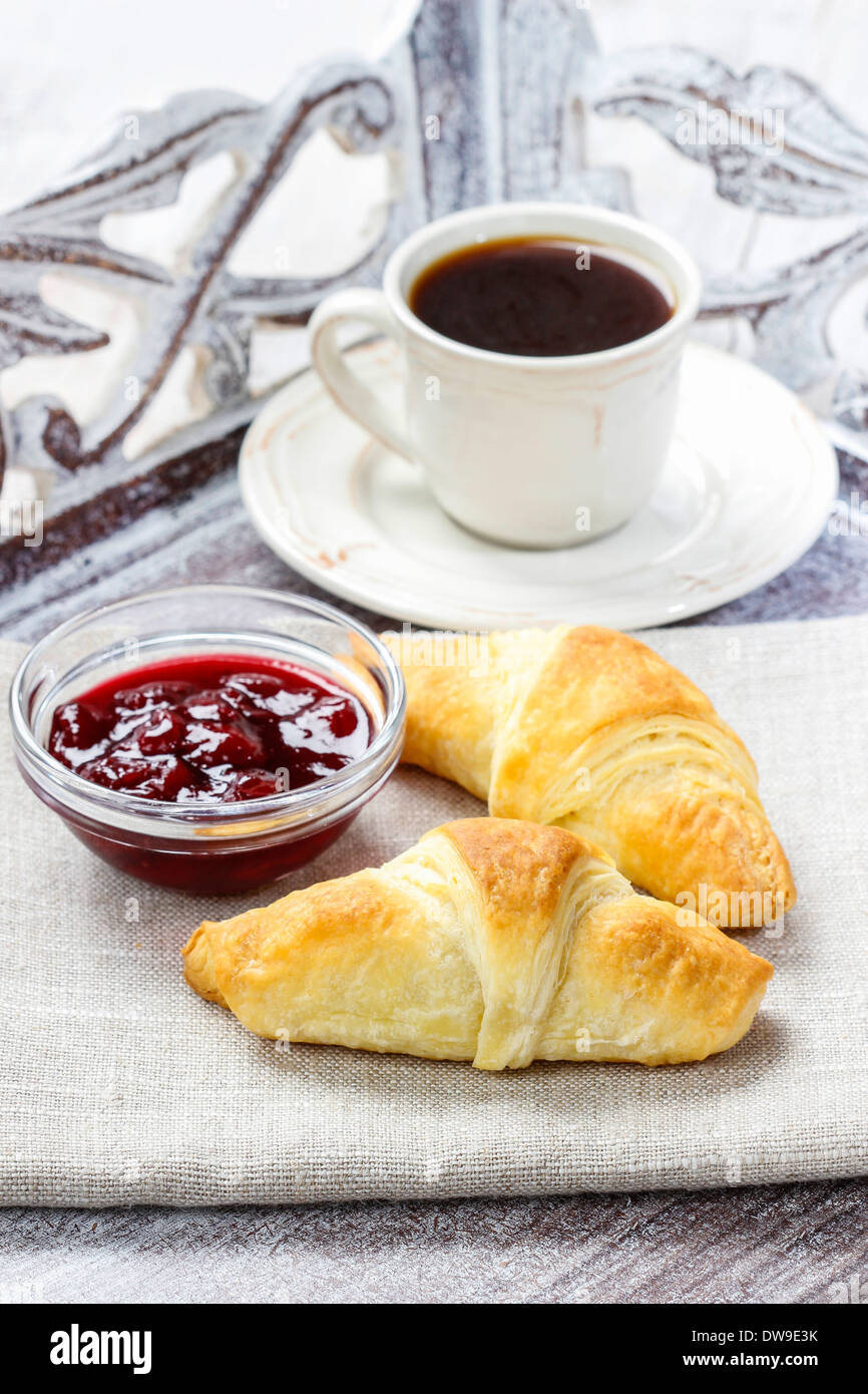 French breakfast: croissant and coffeeFrench breakfast: croissant and ...