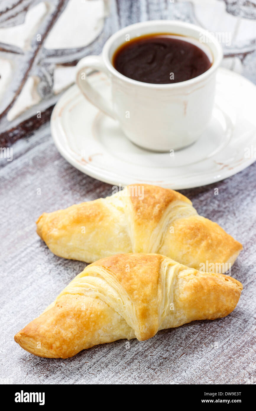 French breakfast: croissant and coffeeFrench breakfast: croissant and ...