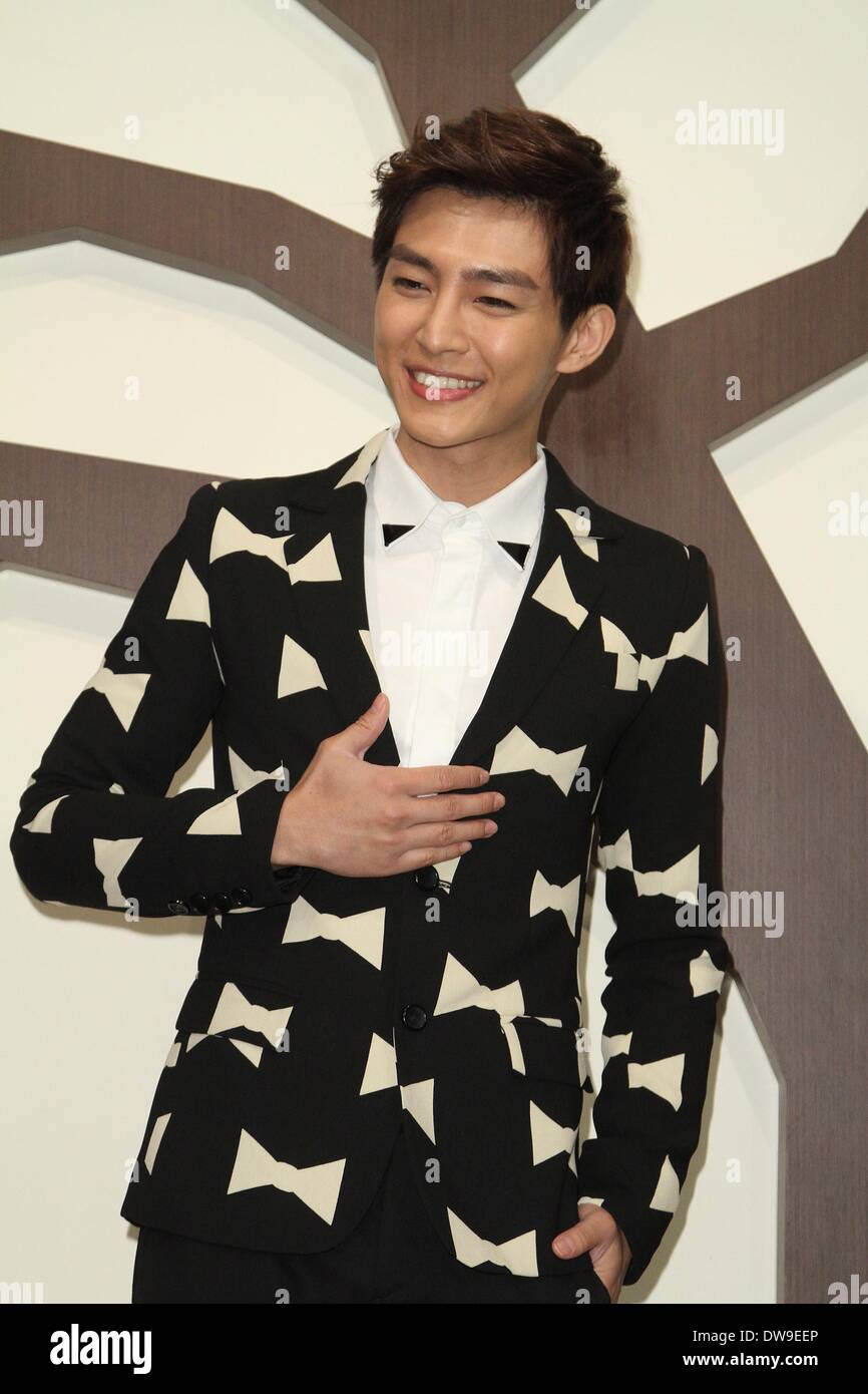 Taipei, China. 3rd Mar, 2014. Actor Aaron promotes his new TV drama in ...