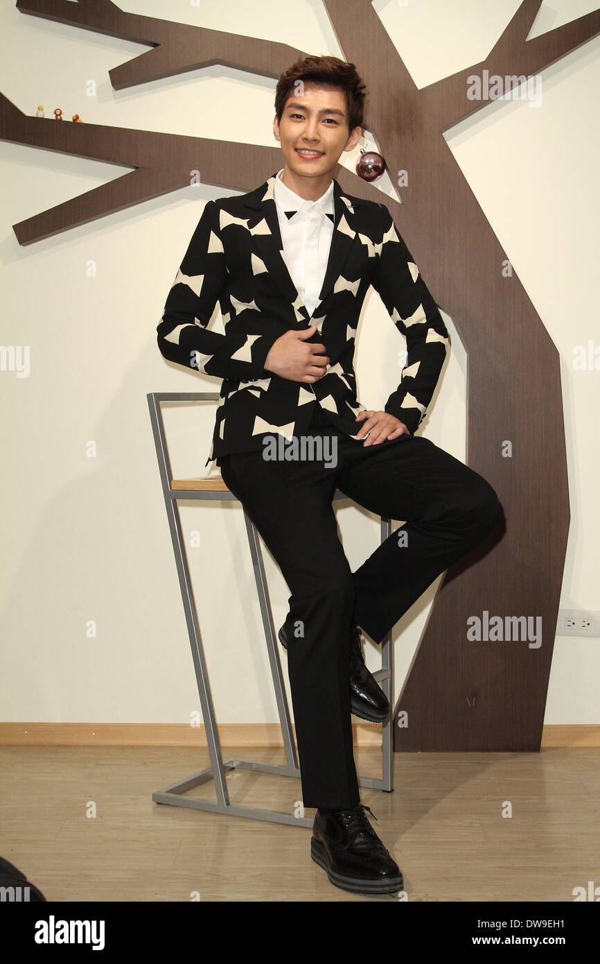 Taipei, China. 3rd Mar, 2014. Actor Aaron promotes his new TV drama in ...
