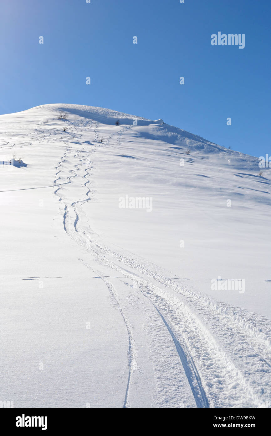 Zigzag tracks in the snow hi-res stock photography and images - Alamy