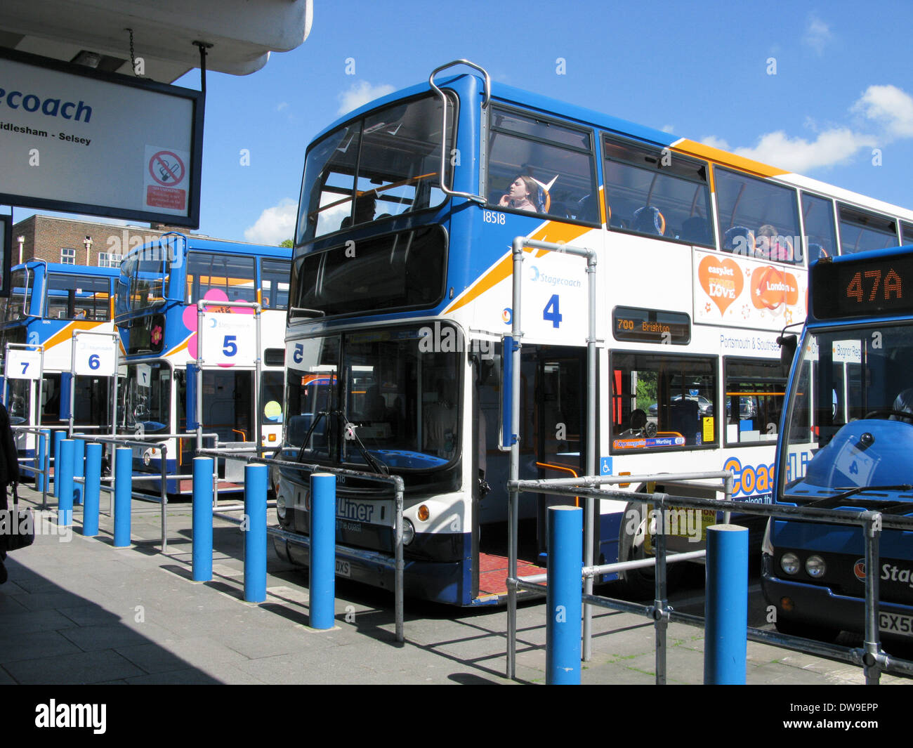 Buses lined up at Chichester bus station Chichester West Sussex UK ...