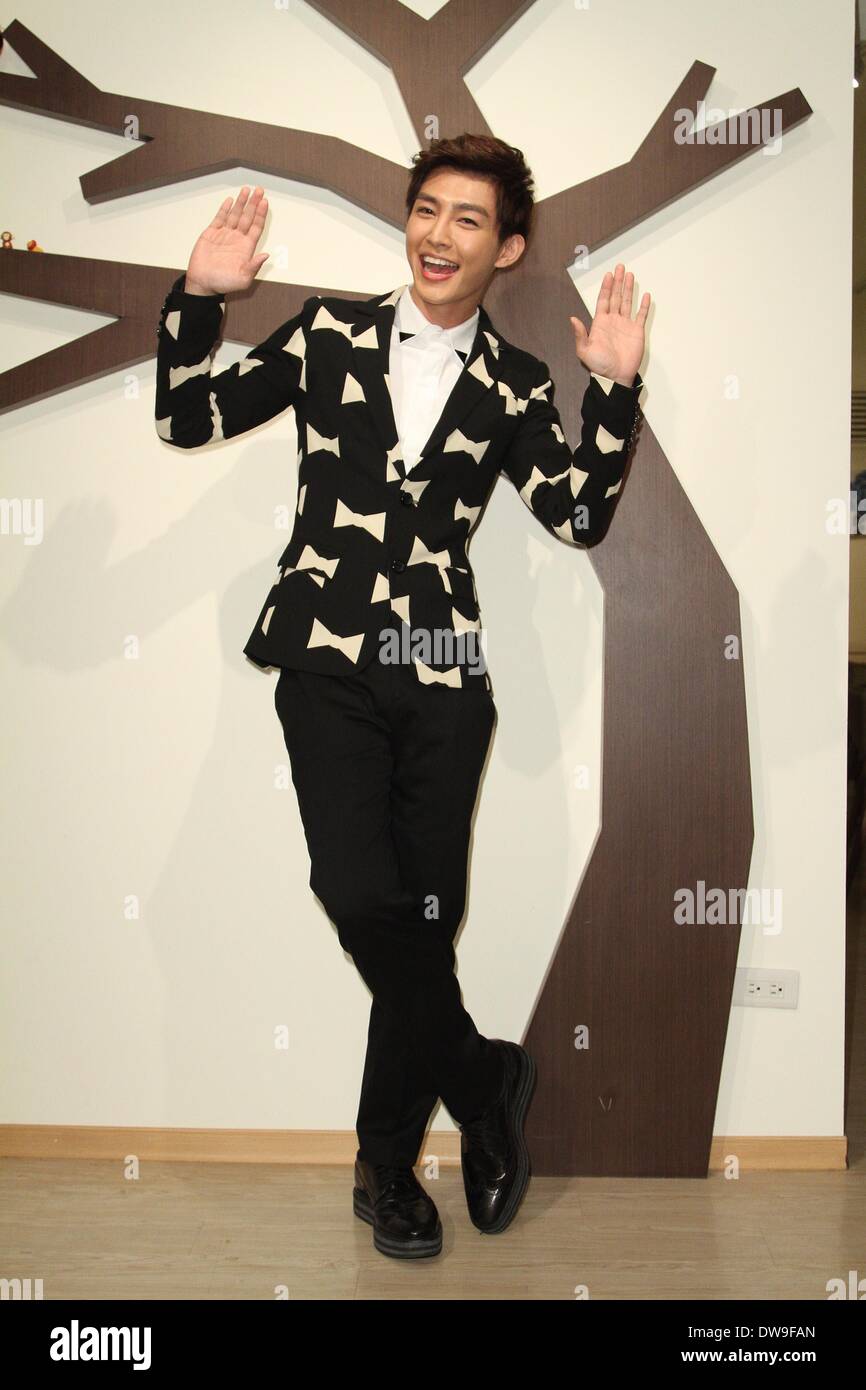 Taipei, China. 3rd Mar, 2014. Actor Aaron promotes his new TV drama in ...
