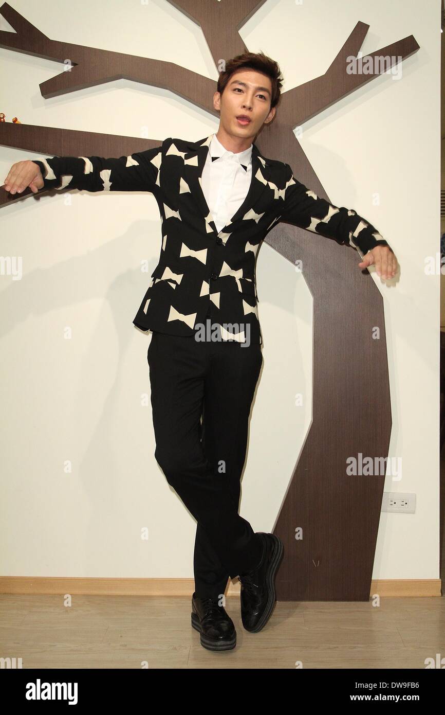 Taipei, China. 3rd Mar, 2014. Actor Aaron promotes his new TV drama in ...