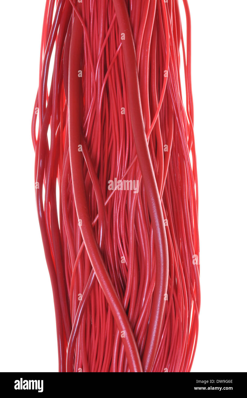 Abstract design internet network, red cables Stock Photo - Alamy