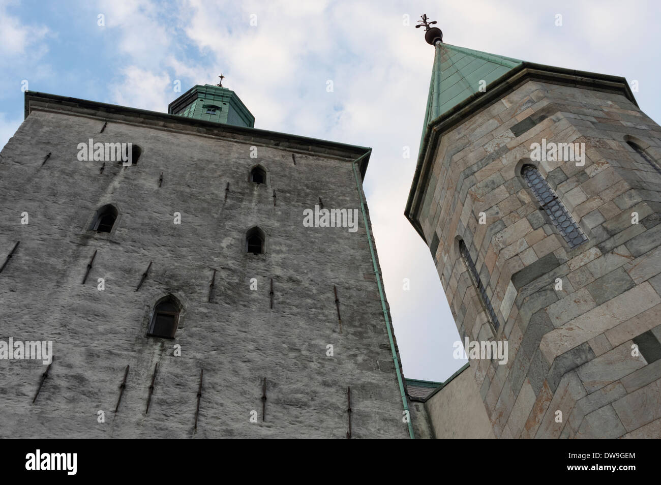 A view of the cathedral church in Bergen Norway Stock Photo - Alamy