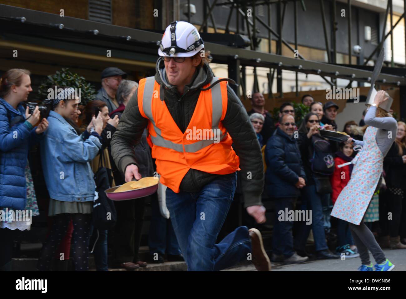 London, UK. 4th March 2014 : The Great Spitalfields Pancake Race ...