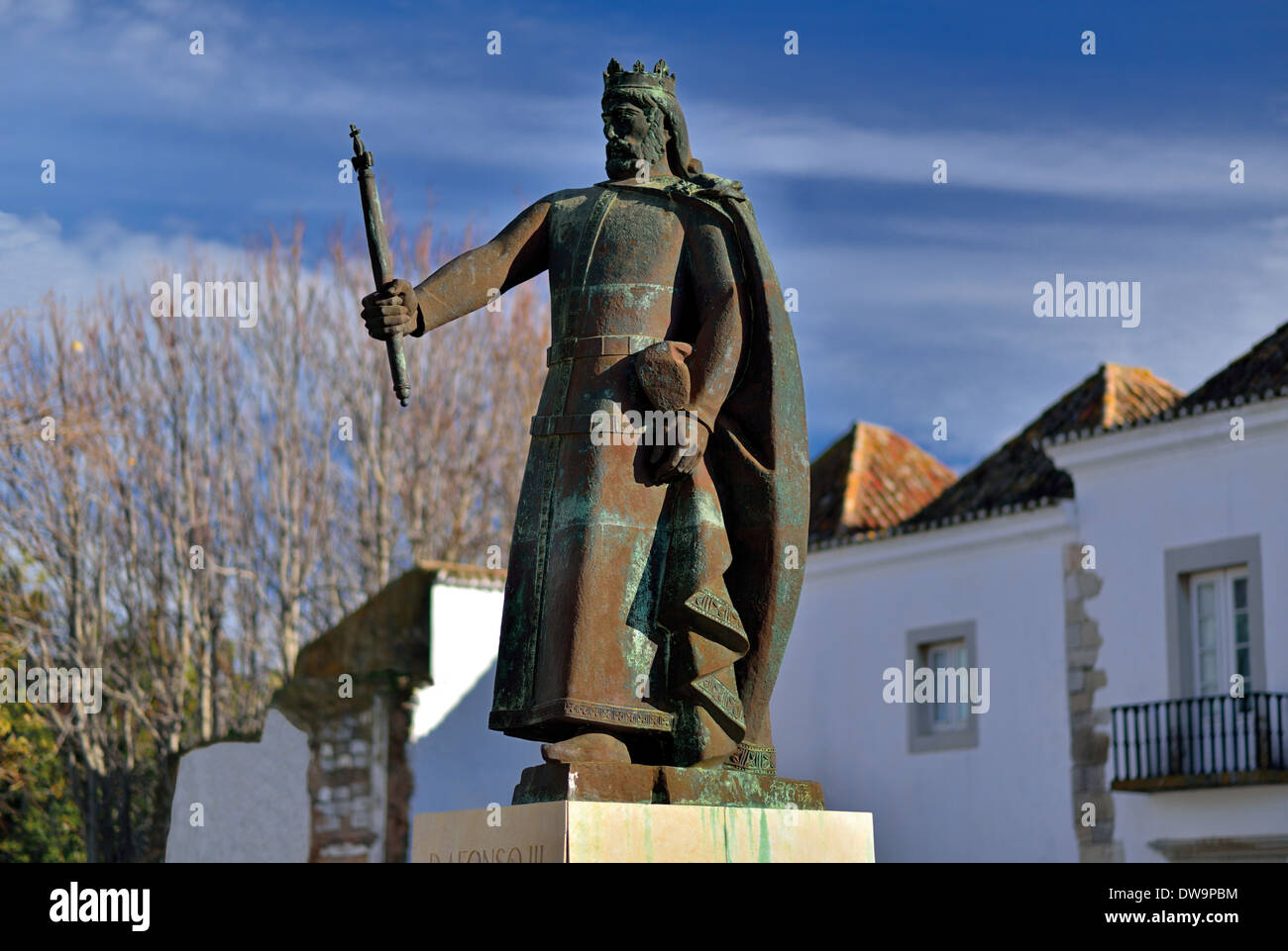 Portugal, Algarve: King Afonso III in front of the Museum of Faro Stock ...