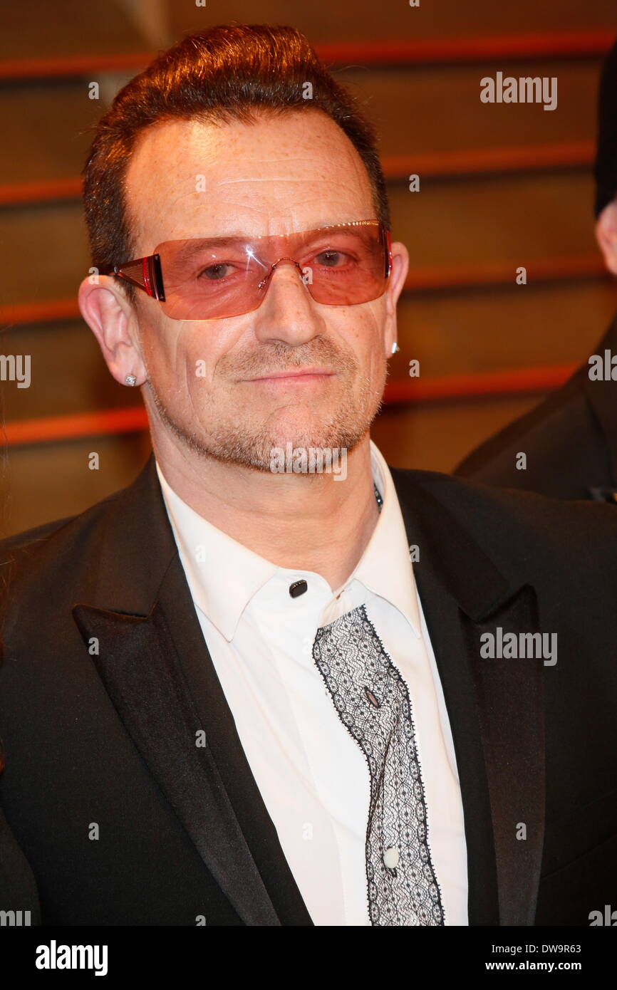 West Hollywood, Los Angeles, USA. 02nd Mar, 2014. Irish musician Bono ...