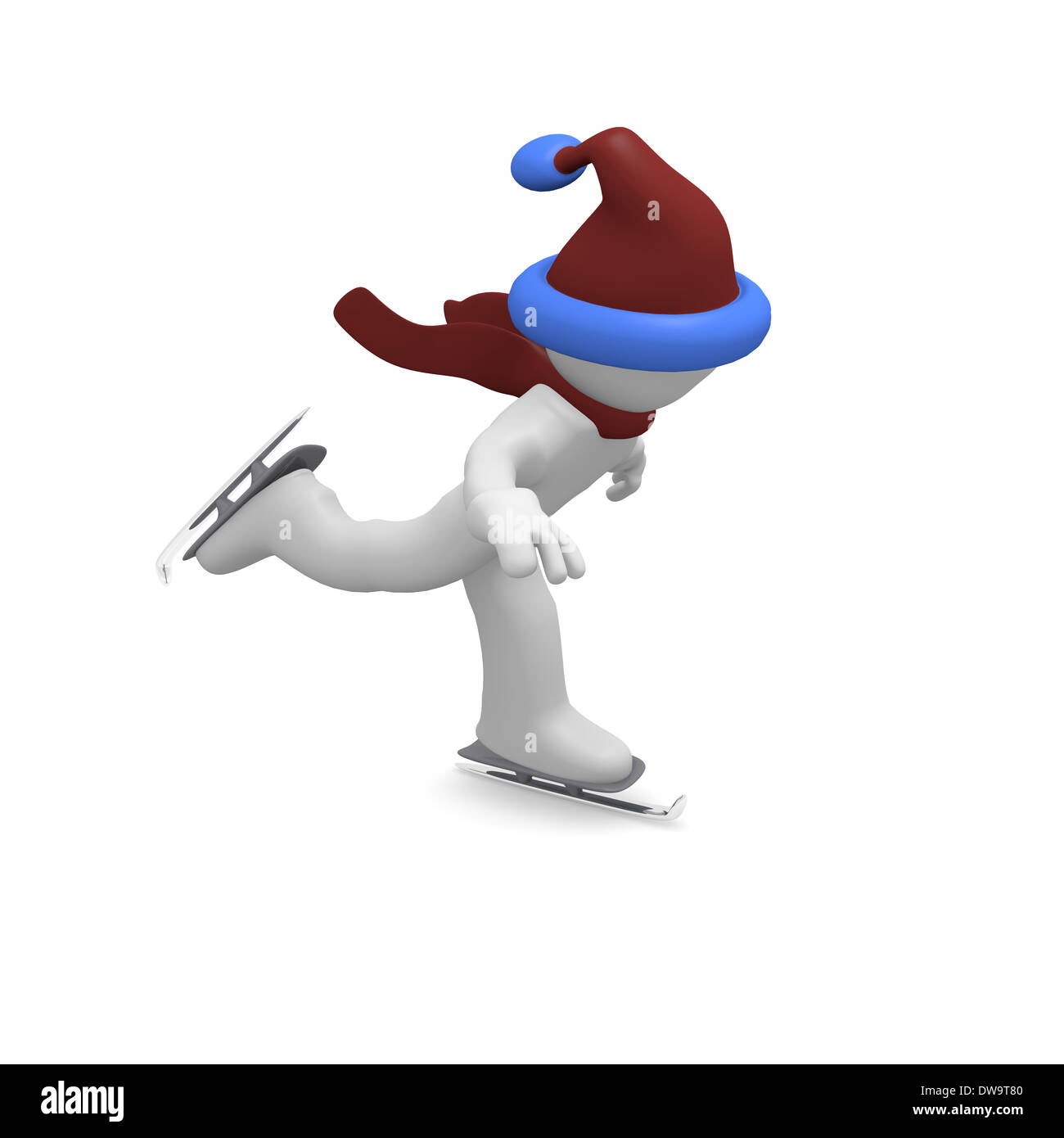 3d man skating on ice Stock Photo - Alamy