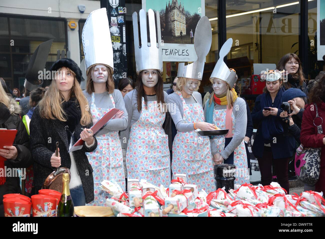 London, UK. 4th March 2014 :The Great Spitalfields Pancake Race Shrover ...
