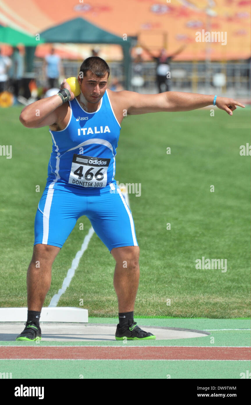 Sebastiano Bianchetti performs the shot put during the 2013 IAAF World ...