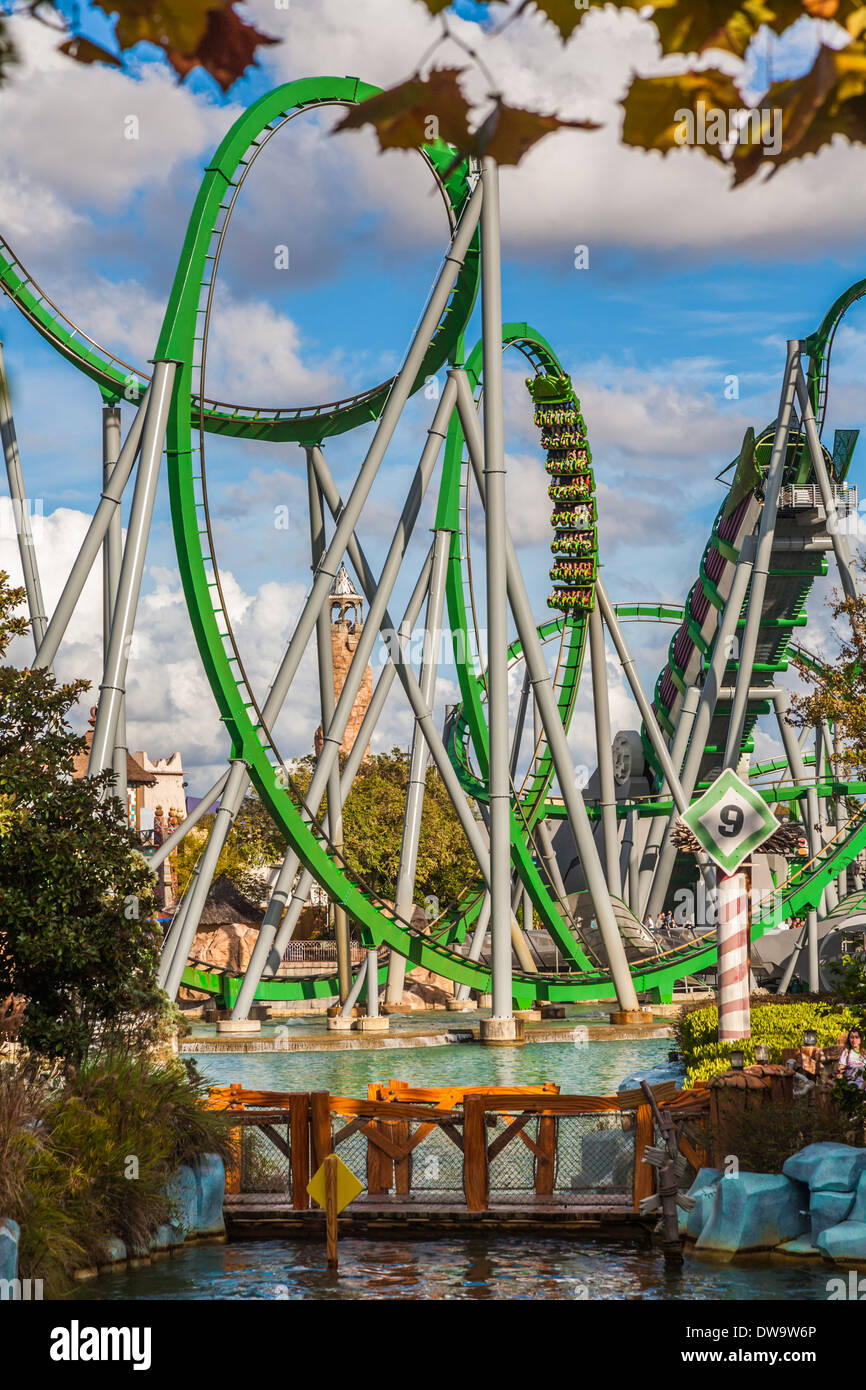 The Incredible Hulk roller coaster in Marvel Super Hero Island at ...