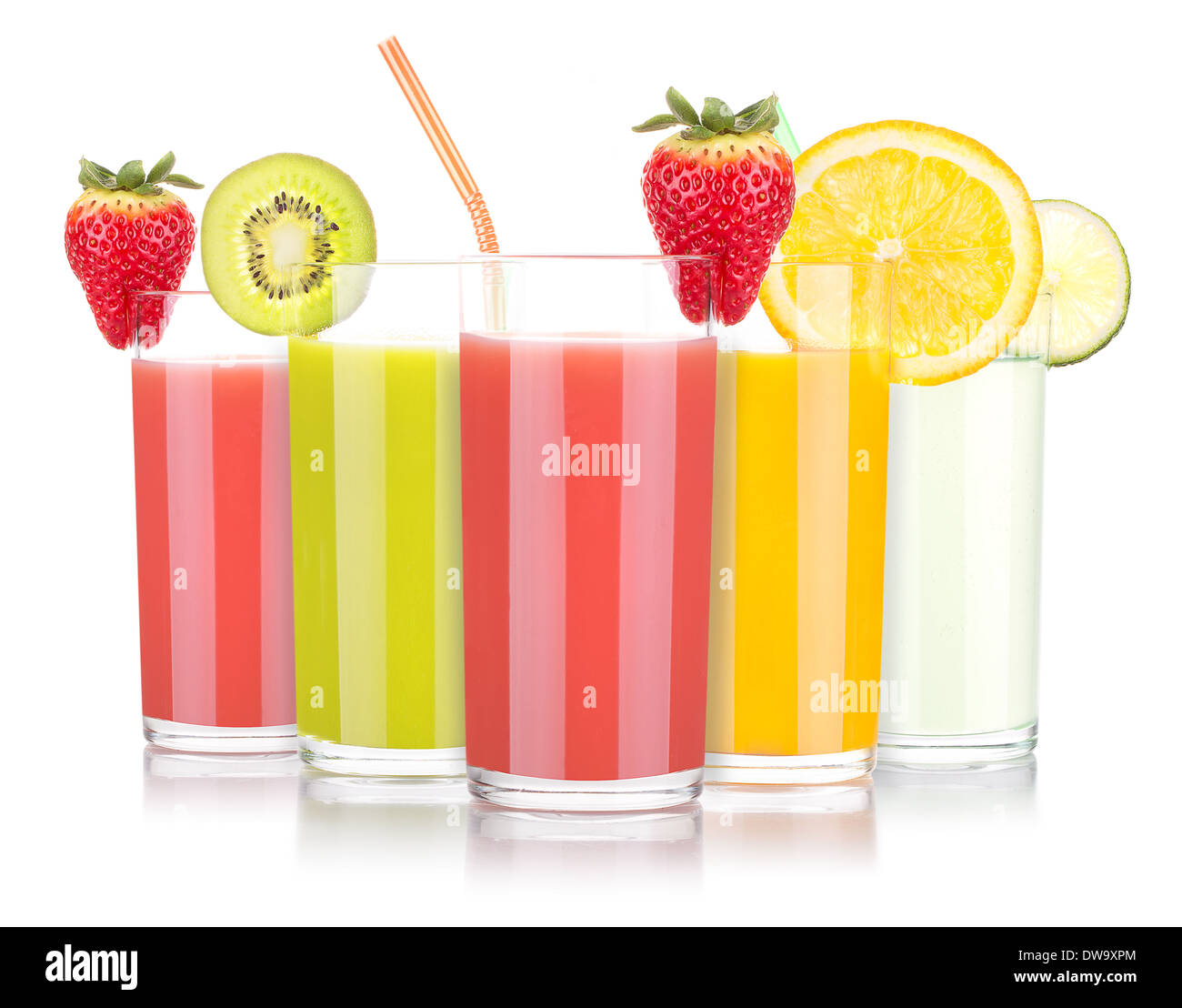 Fruits and berries in splash of juice banana hi-res stock photography ...